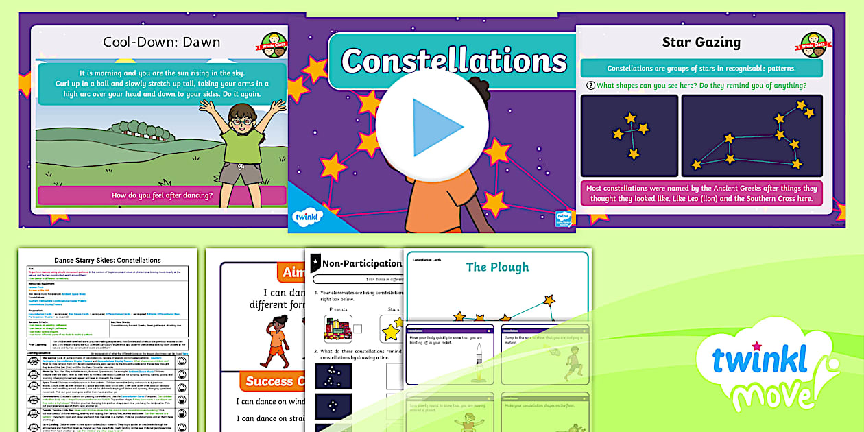 👉 Twinkl Move - Year 1 Dance: Starry Skies Lesson 6 - Constellations