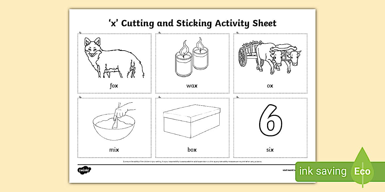 'x' Cutting and Sticking Activity (teacher made) - Twinkl