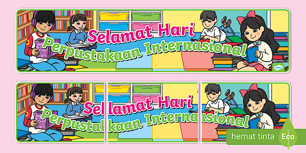 Banner Hari Perpustakaan Internasional - Twinkl