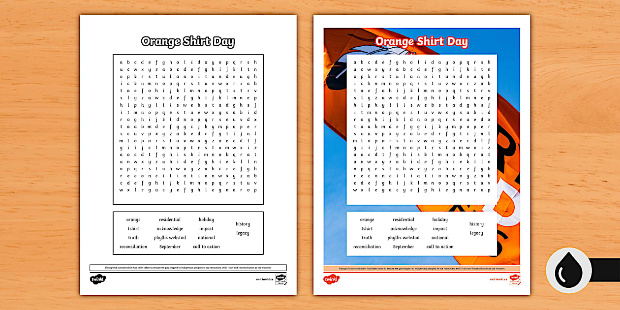 Engaging Orange Shirt Day Word Search for Kids