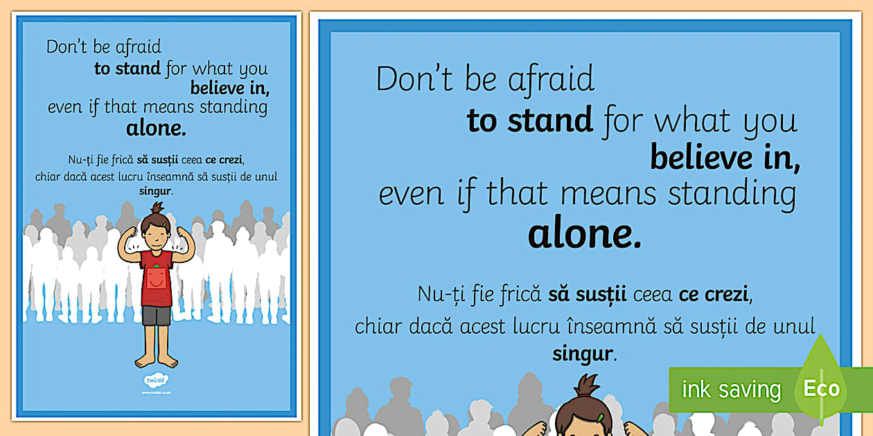 Don't Be Afraid to Stand for What You Believe in Motivational Poster