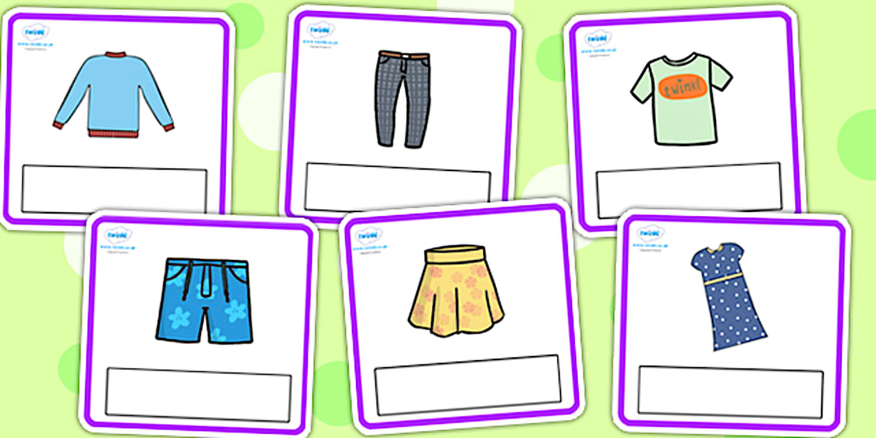 Editable Clothes Vocabulary Cards - ESL Clothes Vocabulary Game
