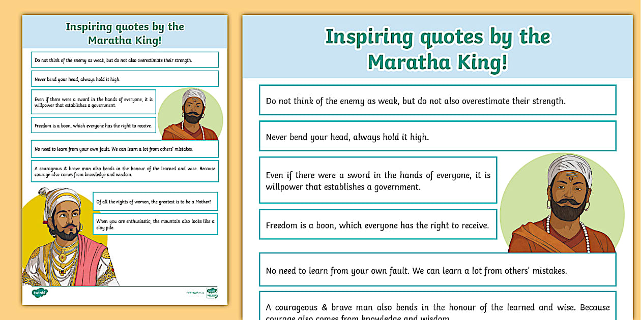 Chhatrapati Shivaji Maharaj Quotes in English - Twinkl