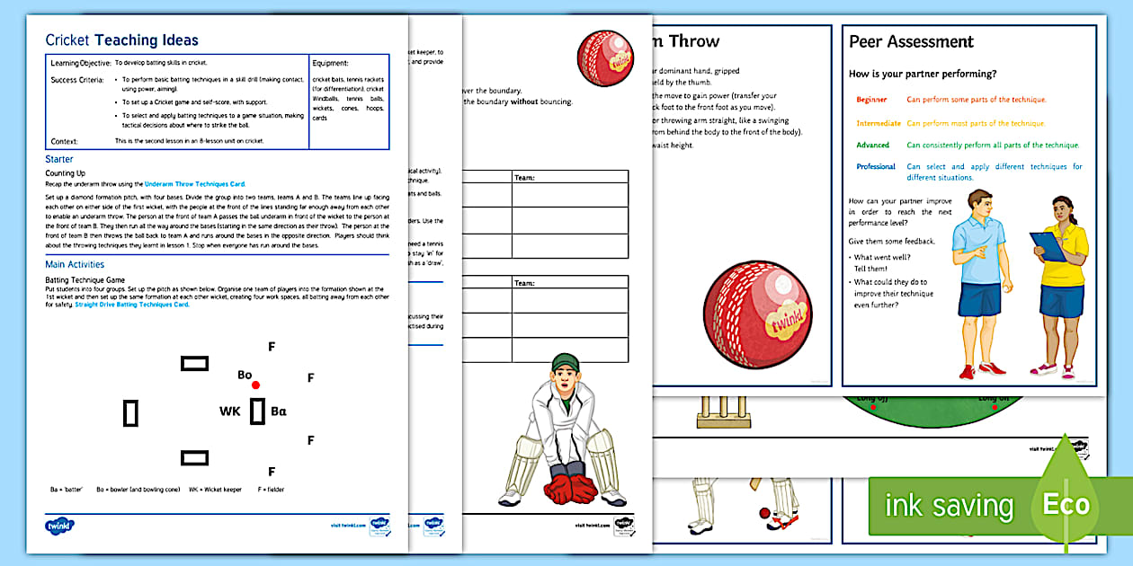 KS3 Cricket Lesson 2: Batting Teaching Ideas