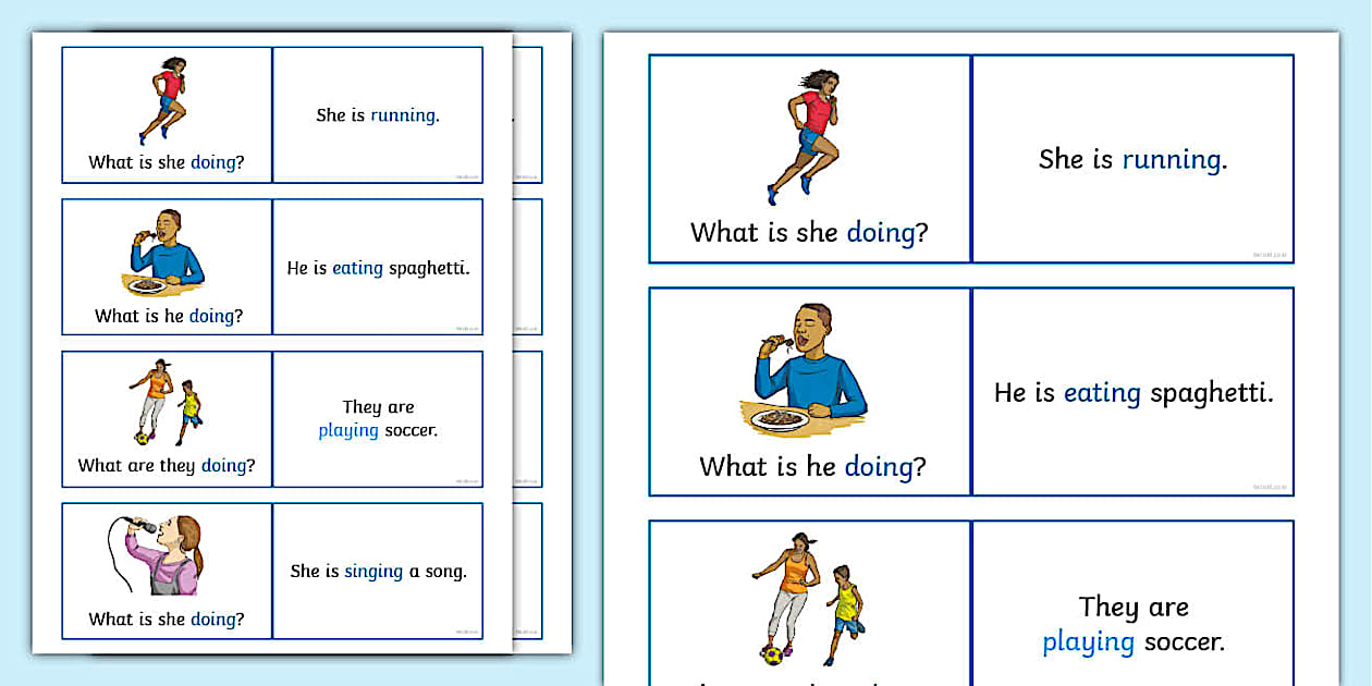 ELL Present Progressive Matching Cards Game (Teacher-Made)