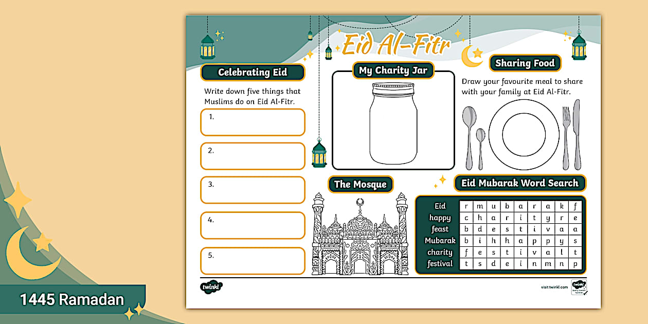 KS1 Eid Al-Fitr Activity Mat (teacher made) - Twinkl