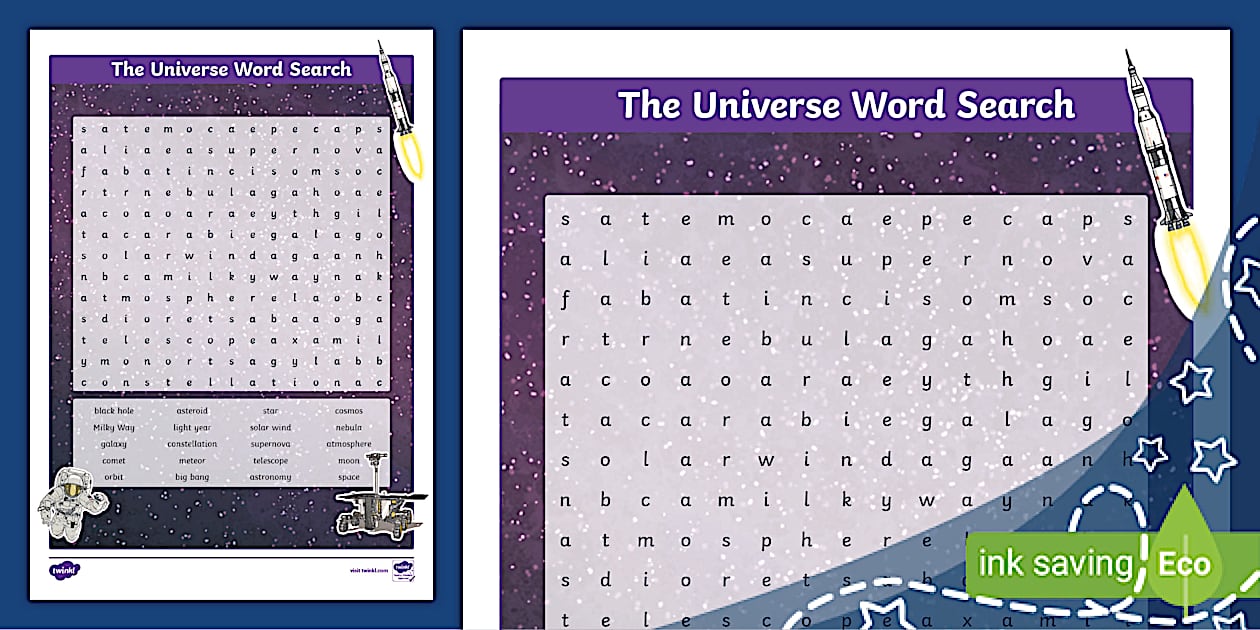 The Universe Word Search | Parent home Teaching Activity