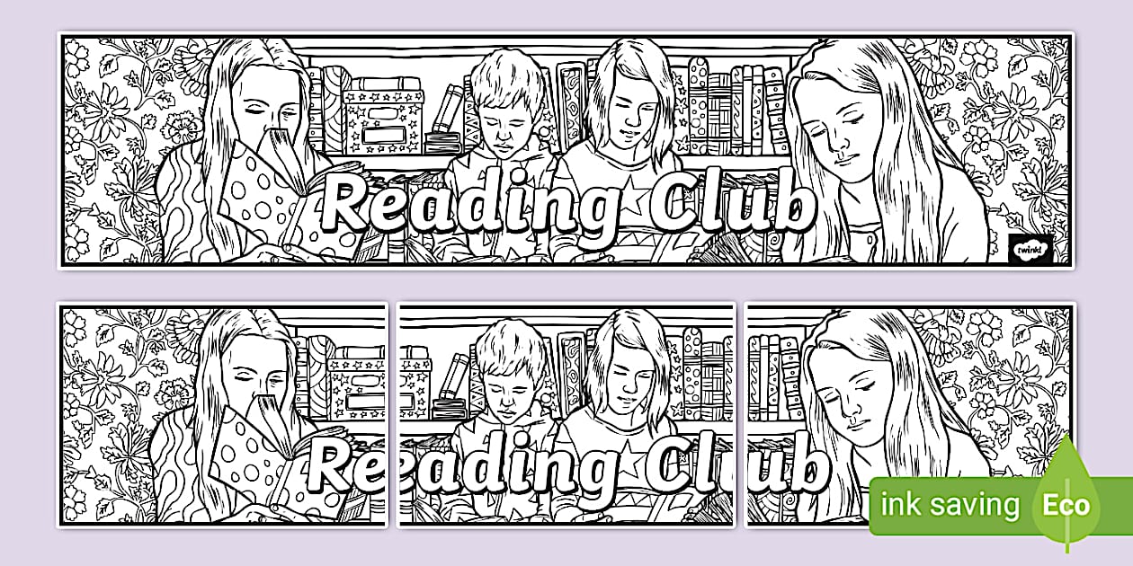 Reading Club Colouring Display Banner (Teacher-Made)