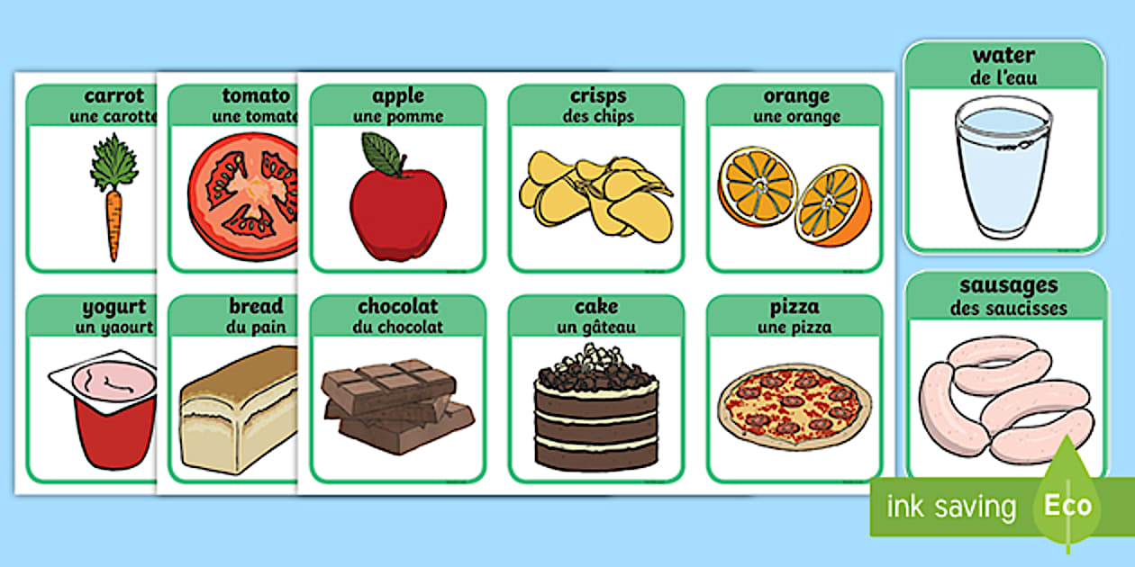 Flashcards : Les aliments sains et malsains - Twinkl