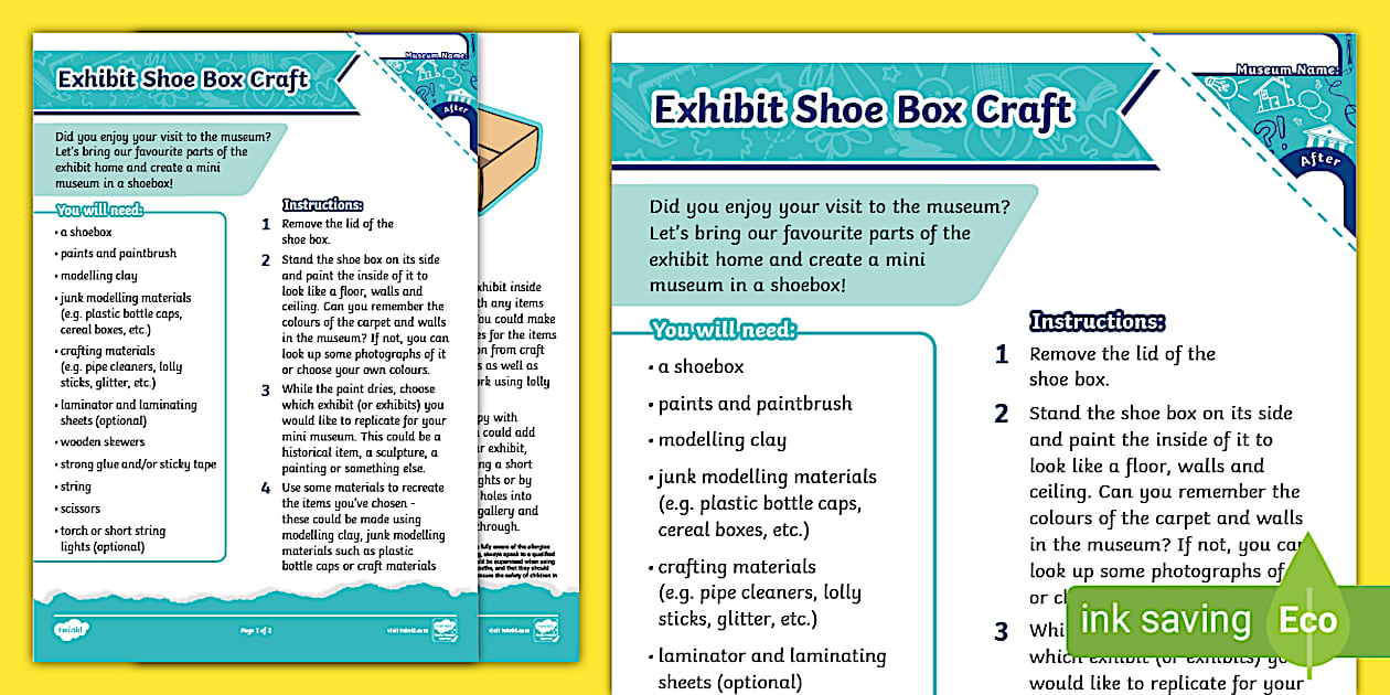 Museum Exhibit Shoe Box Craft