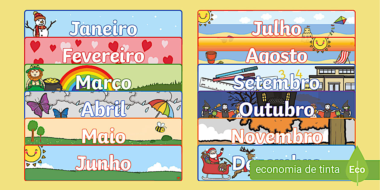 Meses do Ano - Pacote de Banners (teacher made) - Twinkl