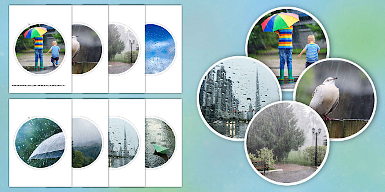 Rain Circle Display Photo Cut-Outs