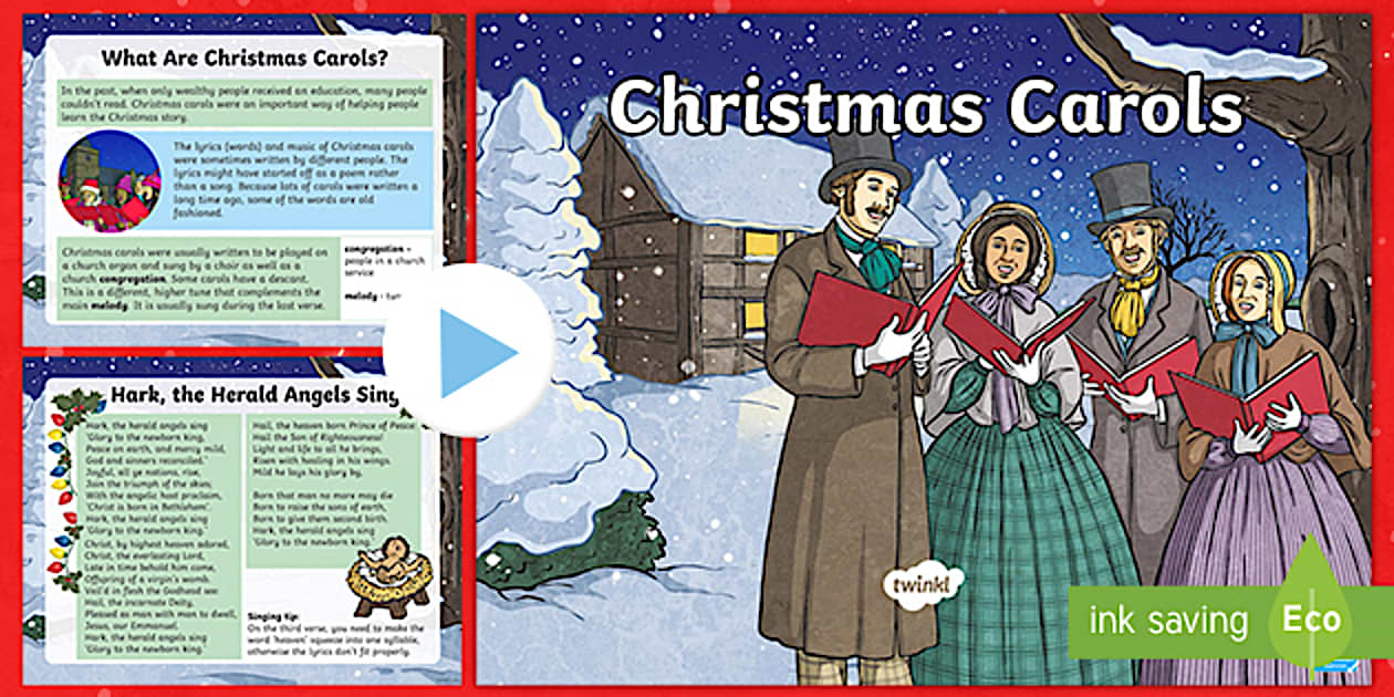 History of Christmas Carols PowerPoint - with Lyrics | KS2