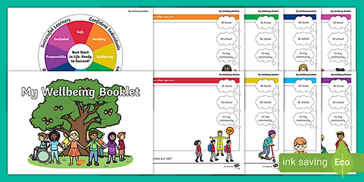 Black and White Child Centred Wellbeing Activity - Twinkl