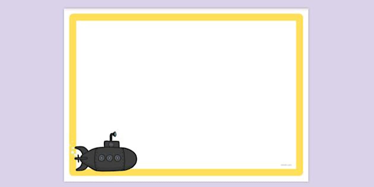Submarine Page Border Landscape | Save time with Twinkl