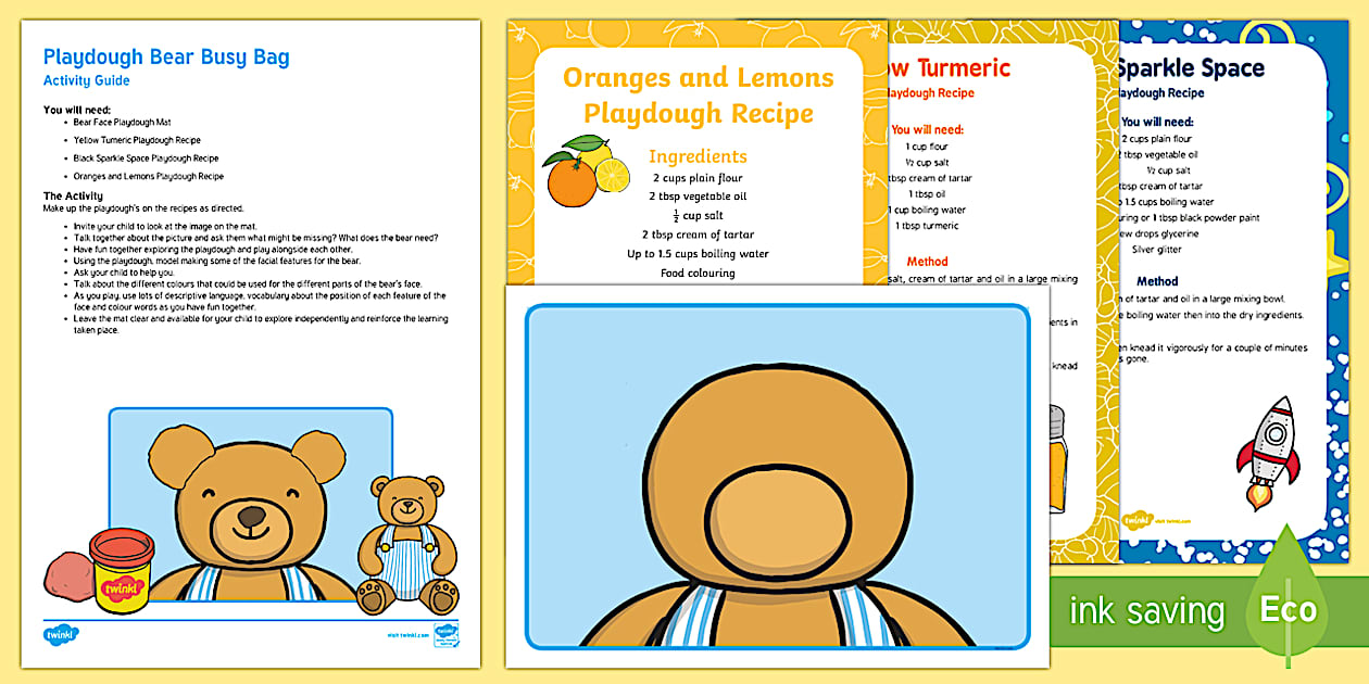 Modelling Dough Bear Busy Bag Resource Pack for Parents