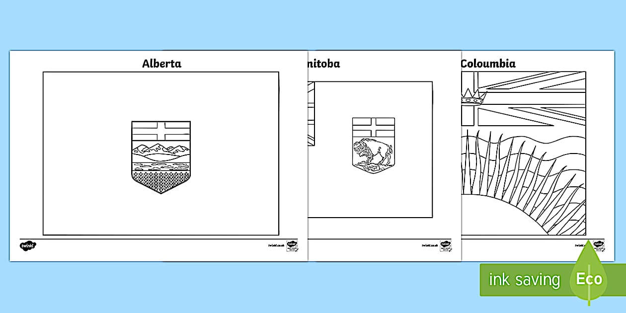 Canada's Provincial and Territorial Flags Colouring Pages - Canadian