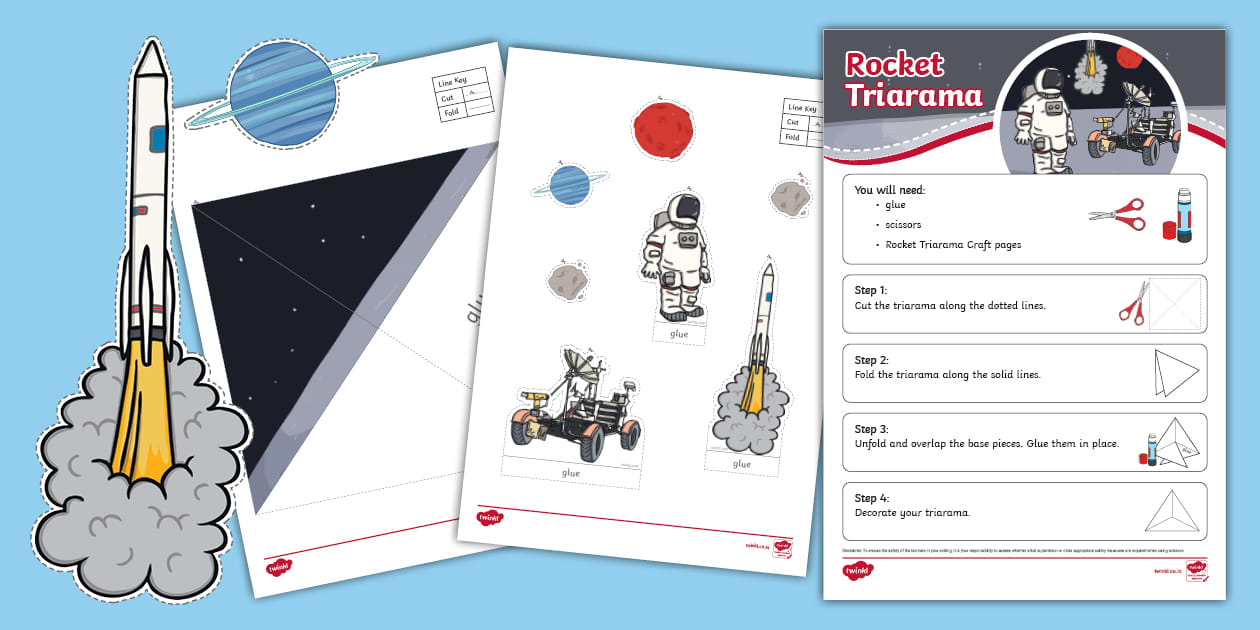 Rocket Triarama Craft (teacher made) - Twinkl