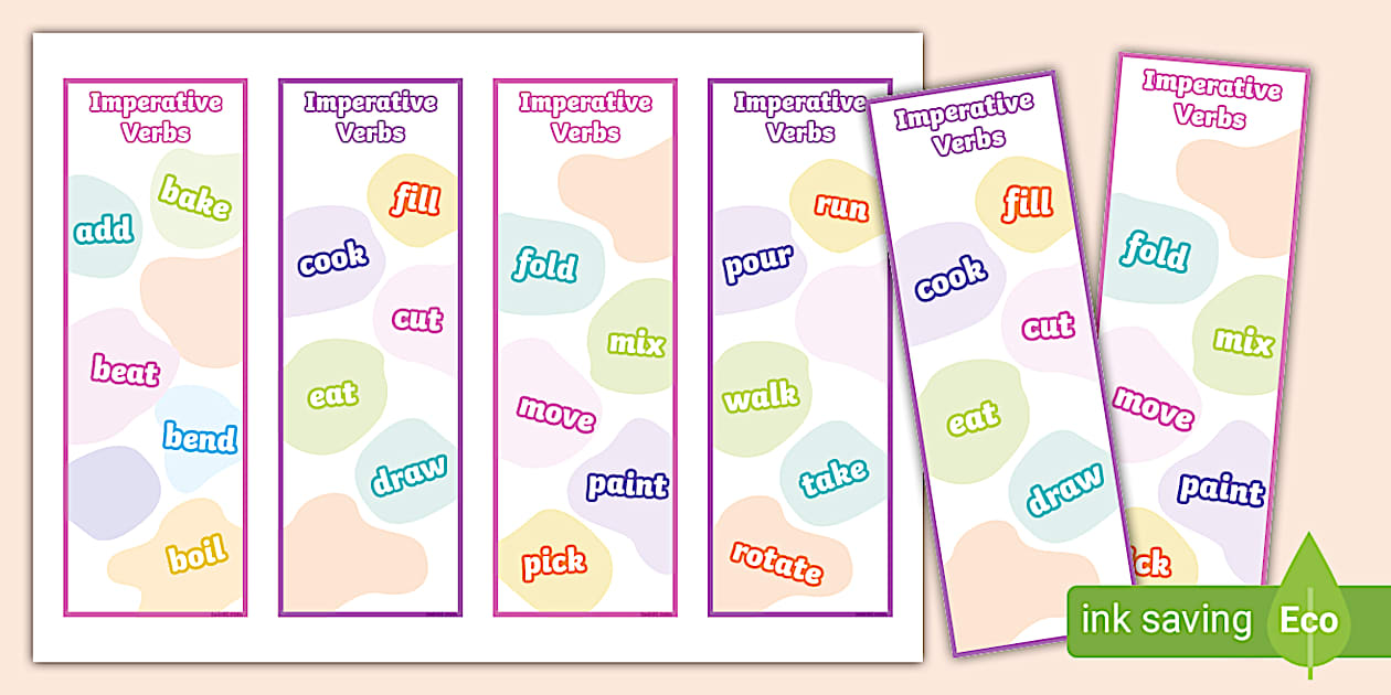 Imperative Verbs Bookmarks (teacher made) - Twinkl