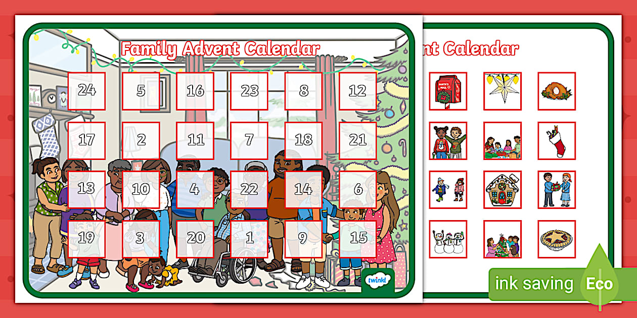 Family Advent Calendar Activity (teacher made) - Twinkl