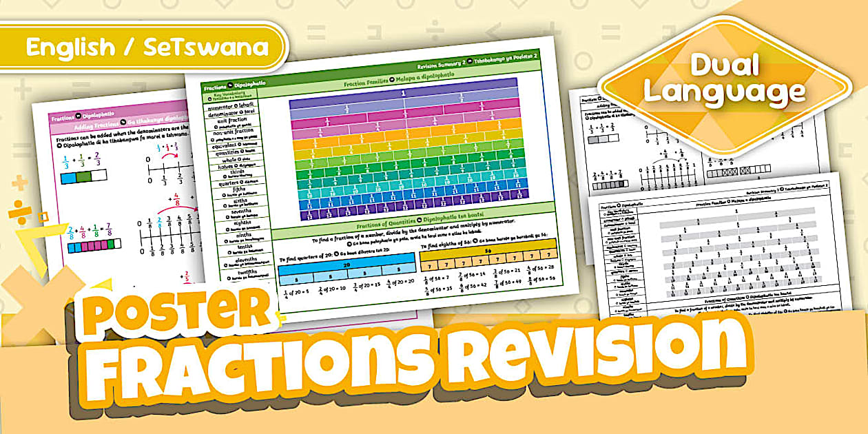 Fractions Revision Summary 2 - Poster - SetswanaEnglish (CAPS ALIGNED)