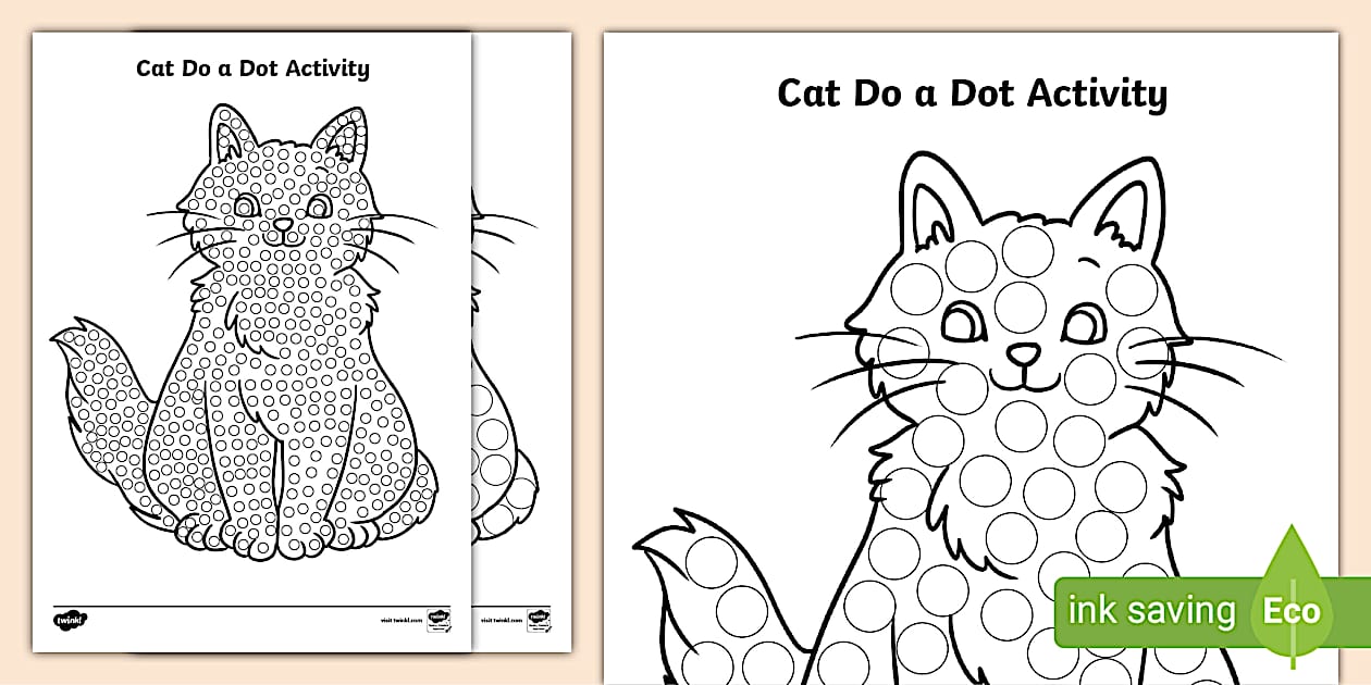 Cat Do a Dot Activity (teacher made) - Twinkl