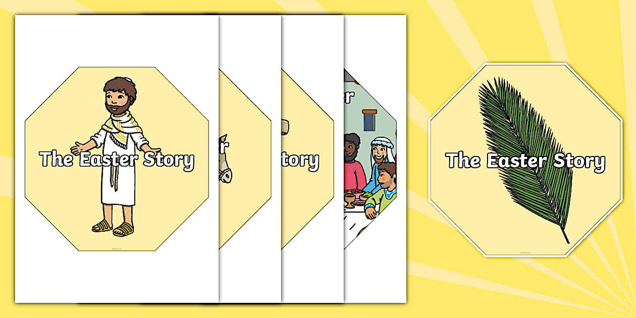 * NEW * Easter Story Octagon Display Shapes (teacher made)