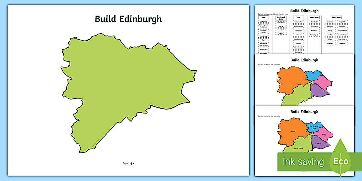 Build Edinburgh Map Jigsaw Puzzle (teacher made) - Twinkl