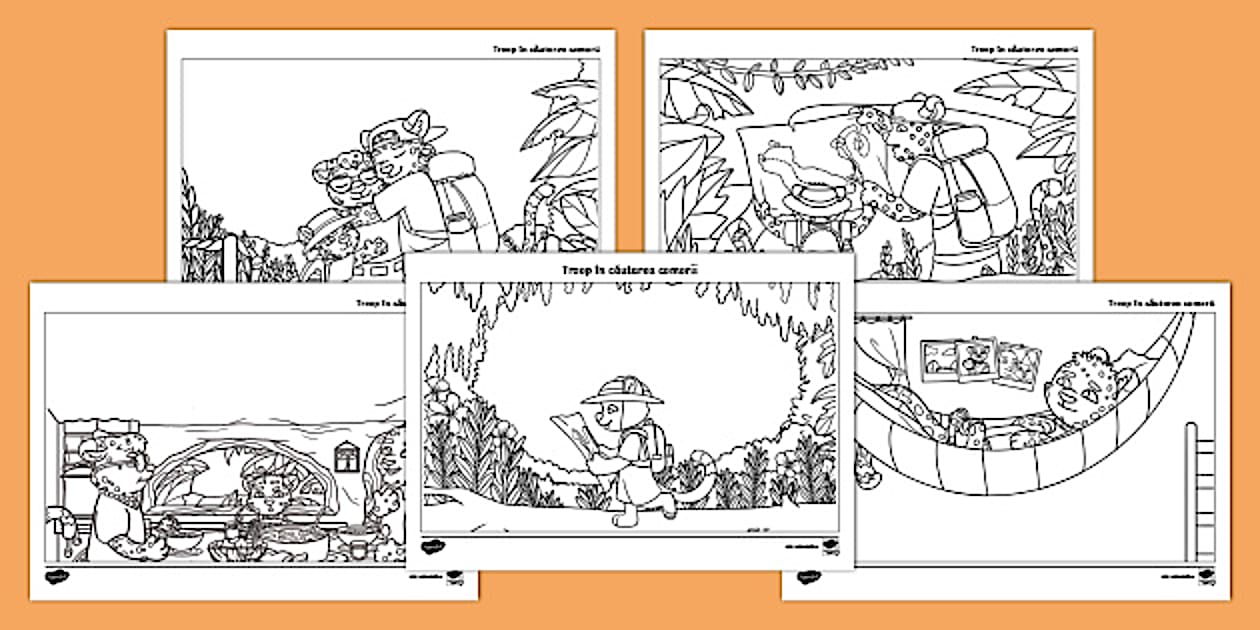 Troop în căutarea comorii – Desene de colorat