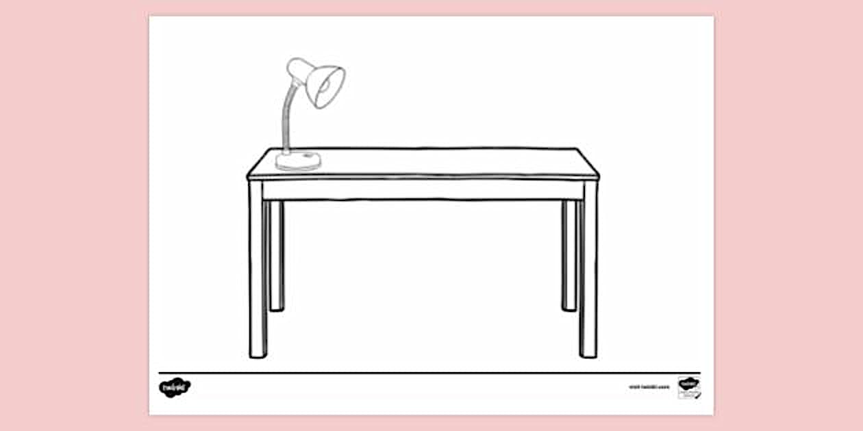 Lamp on Table Colouring Sheet | Colouring Sheets - Twinkl