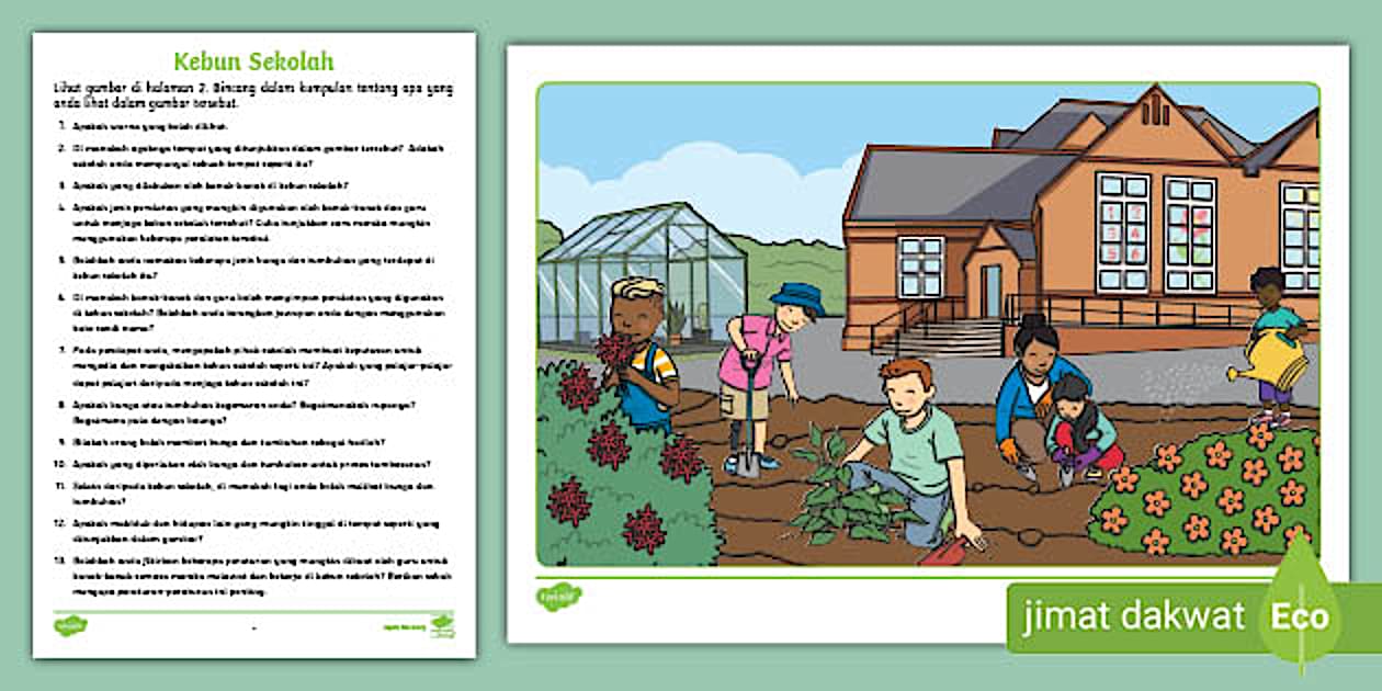 Lembaran Aktiviti Lisan - Kebun Sekolah (teacher made)