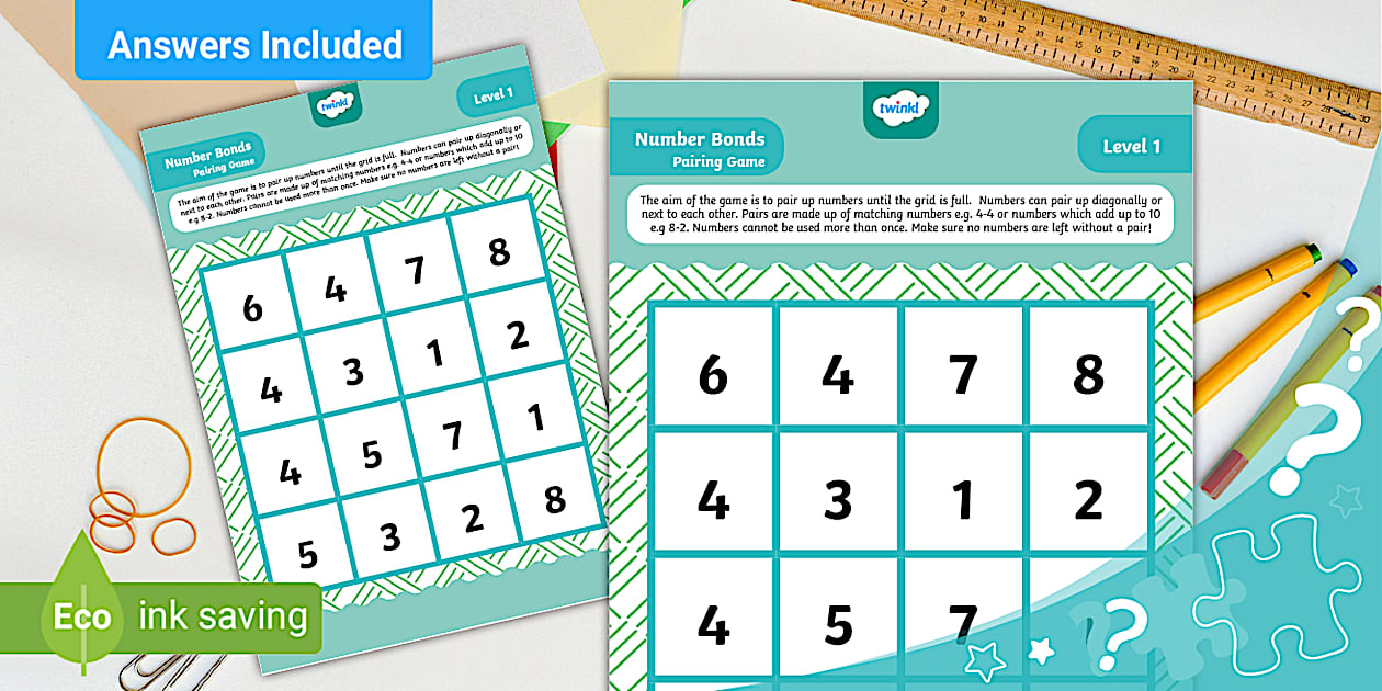 Number Bonds Pairing Game - Twinkl Puzzled - Twinkl