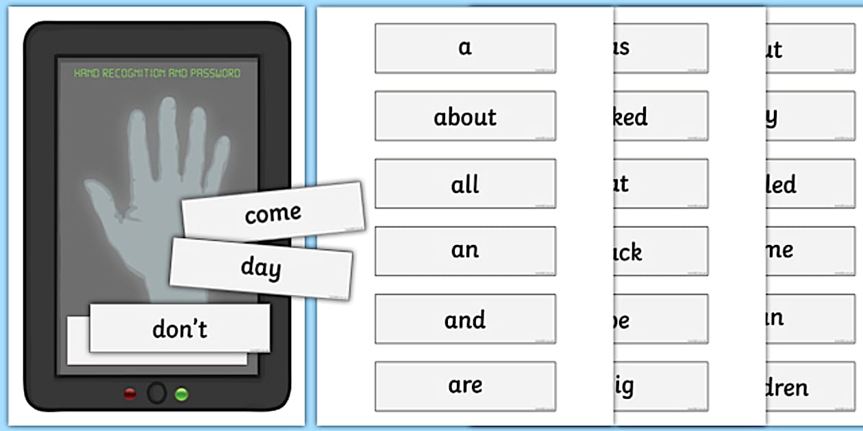 High Frequency Words Password Door Sign