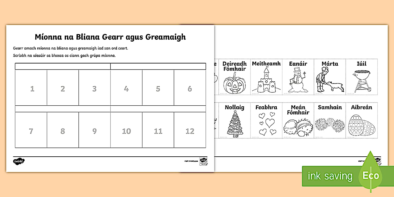 Míonna na Bliana - Gearr agus Greamaigh