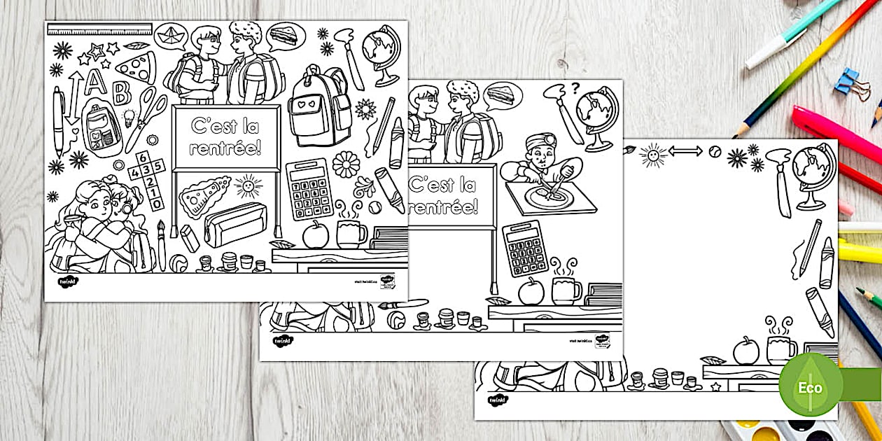 Back to School: Doodle Colouring Pages French (teacher made)