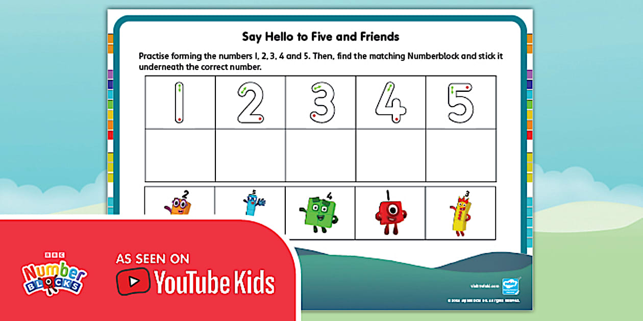 Numberblocks: 1-5 Cut and Stick Activity (teacher made)