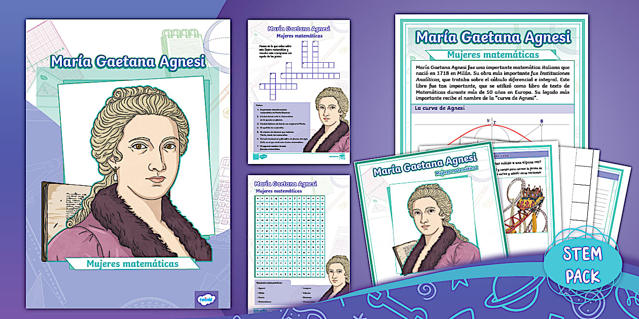 Pack de recursos: María Gaetana Agnesi - Mujeres matemáticas