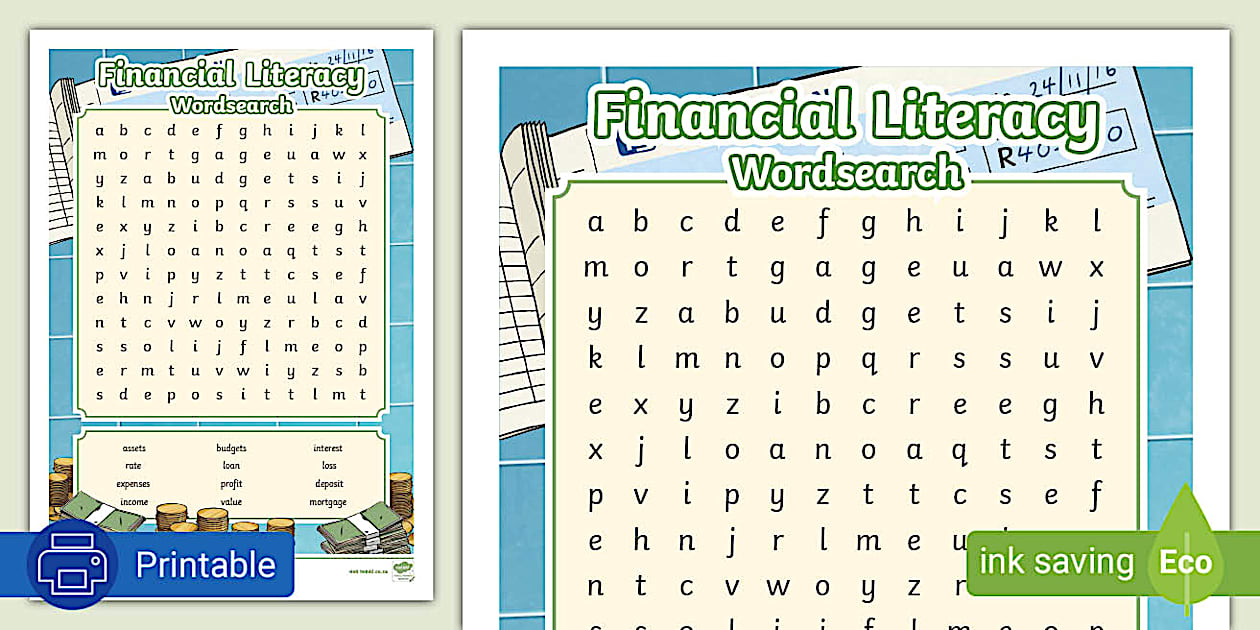 Financial Literacy - Wordsearch