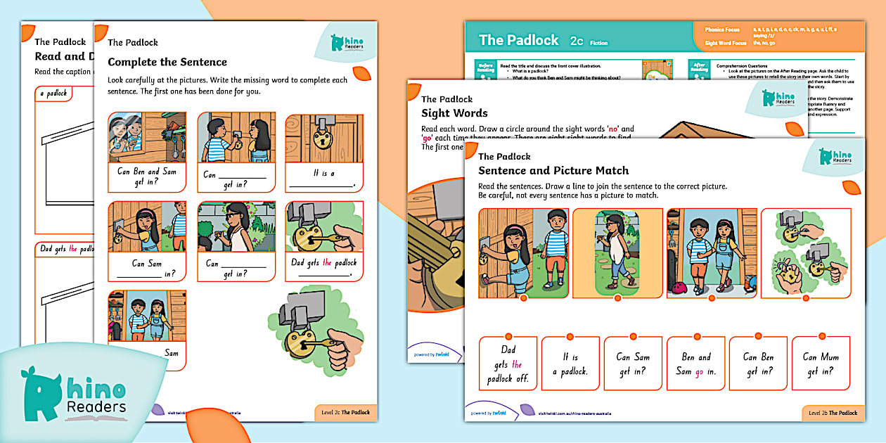 Level 2c The Padlock Guided Reading Pack (teacher made)