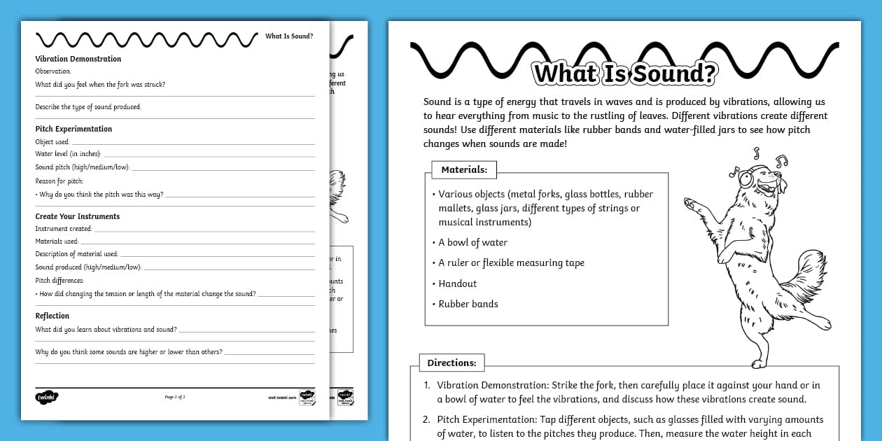 What Is Sound? Sound Vibration Investigation for 3rd-5th Grade
