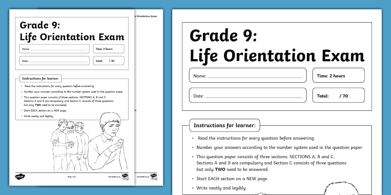 Grade 9 Life Orientation Year-End Exam (teacher made)