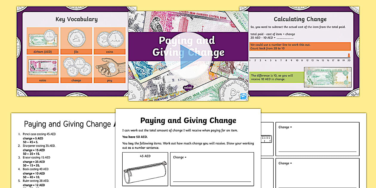 Paying and Giving Change PowerPoint Pack - Twinkl