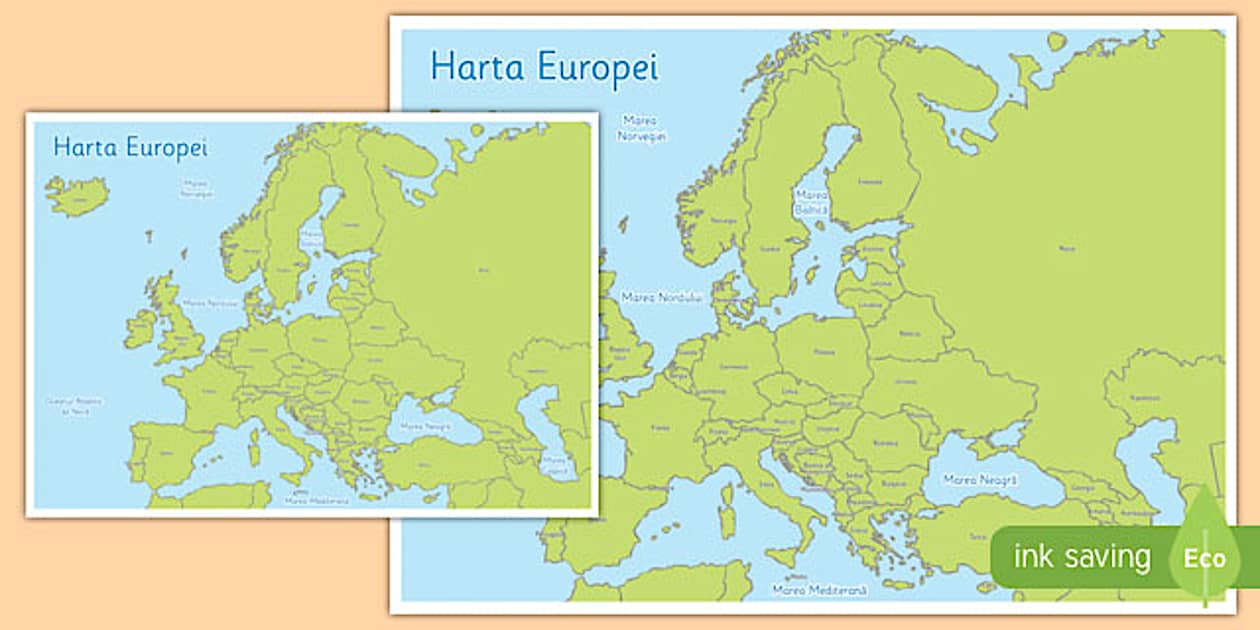 Europa - Hartă pentru ciclul primar | Twinkl România