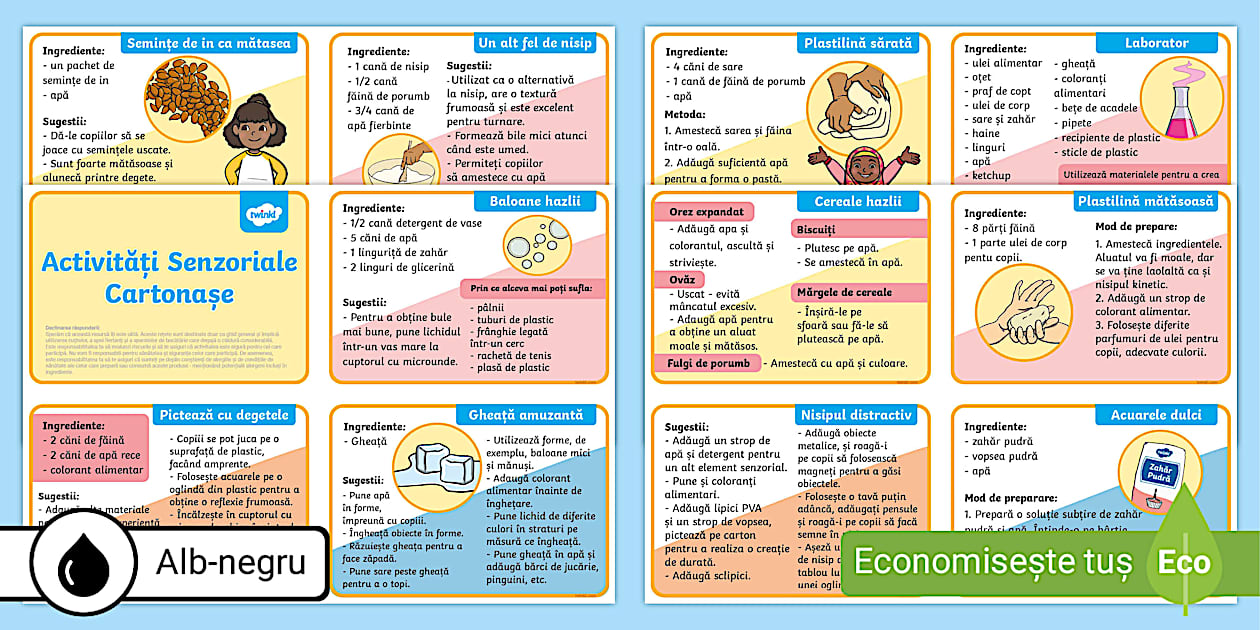 Activități senzoriale – Cartonașe (Teacher-Made)