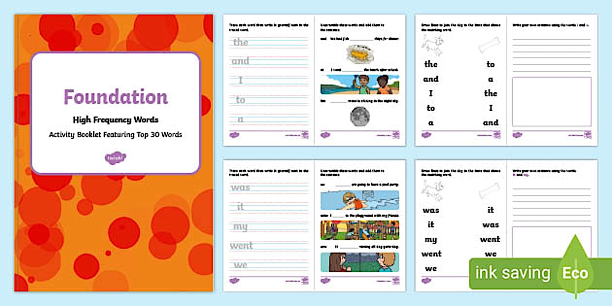 Foundation High-frequency Words Activity Booklet - Twinkl