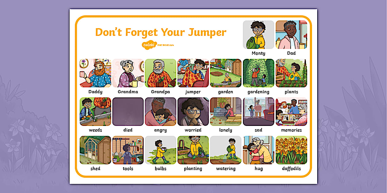 Don't Forget Your Jumper Word Mat (teacher made) - Twinkl