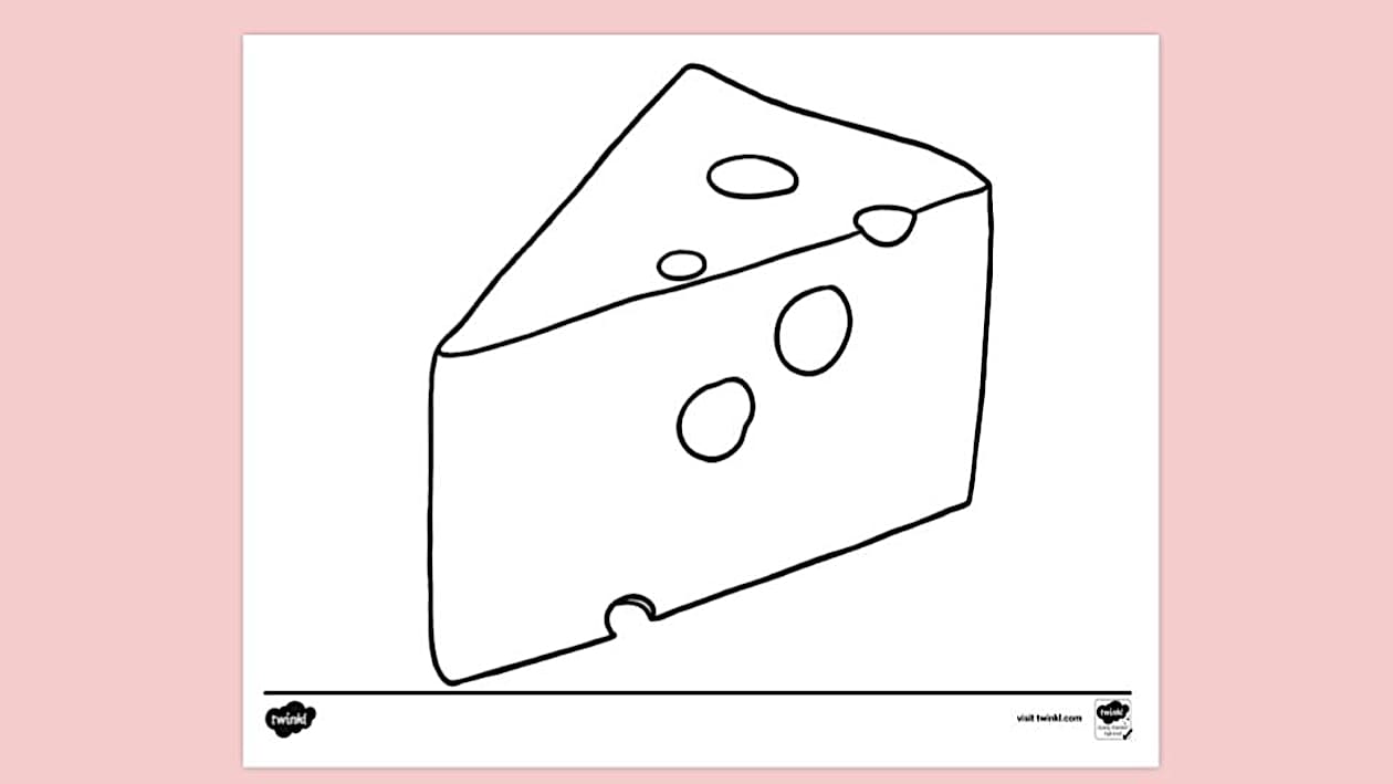 Cheese Triangle Colouring | Colouring Sheets - Twinkl