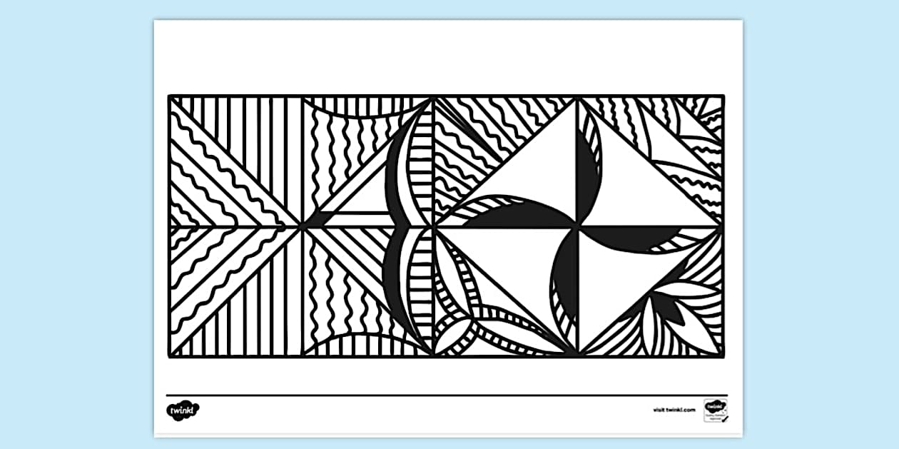 Wavy Lines Siapo Patterns Colouring | Colouring Sheets