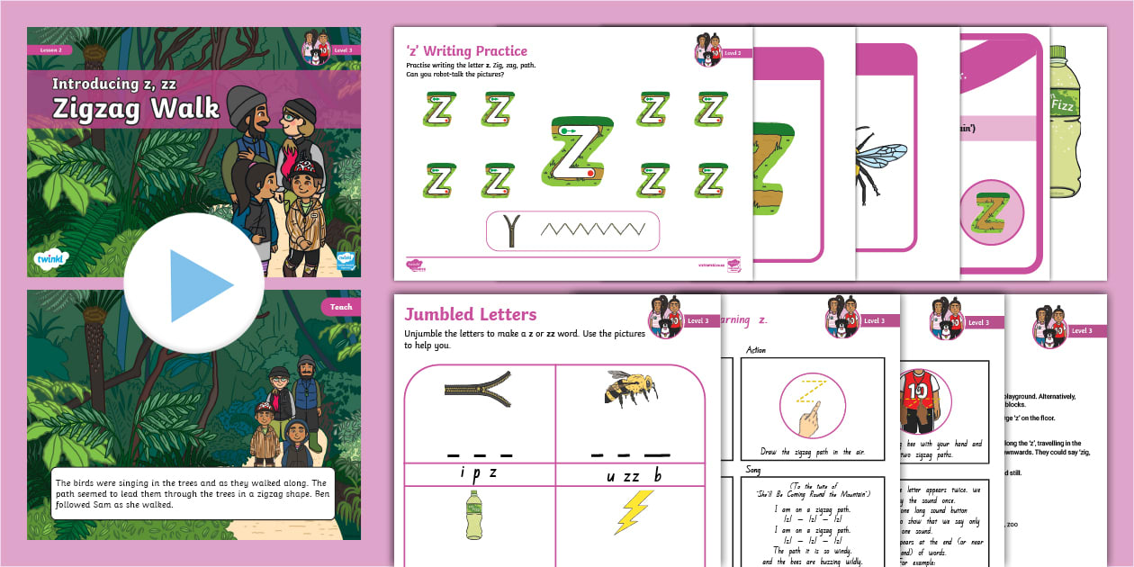 NZ Phonics: Level 3: Week 2: Lesson 2: 'z' and 'zz'