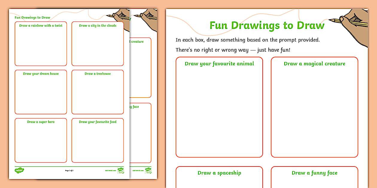 Fun Drawings to Draw Worksheet - Twinkl